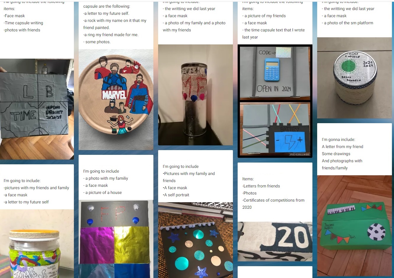 2nd year – Sharing Experiences: the Time Capsule Project